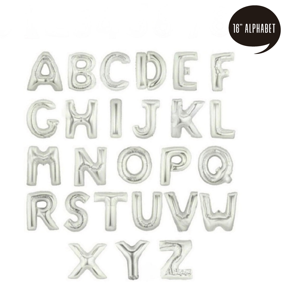 16inch Silver Alphabet Balloon | Bloop Balloons Singapore
