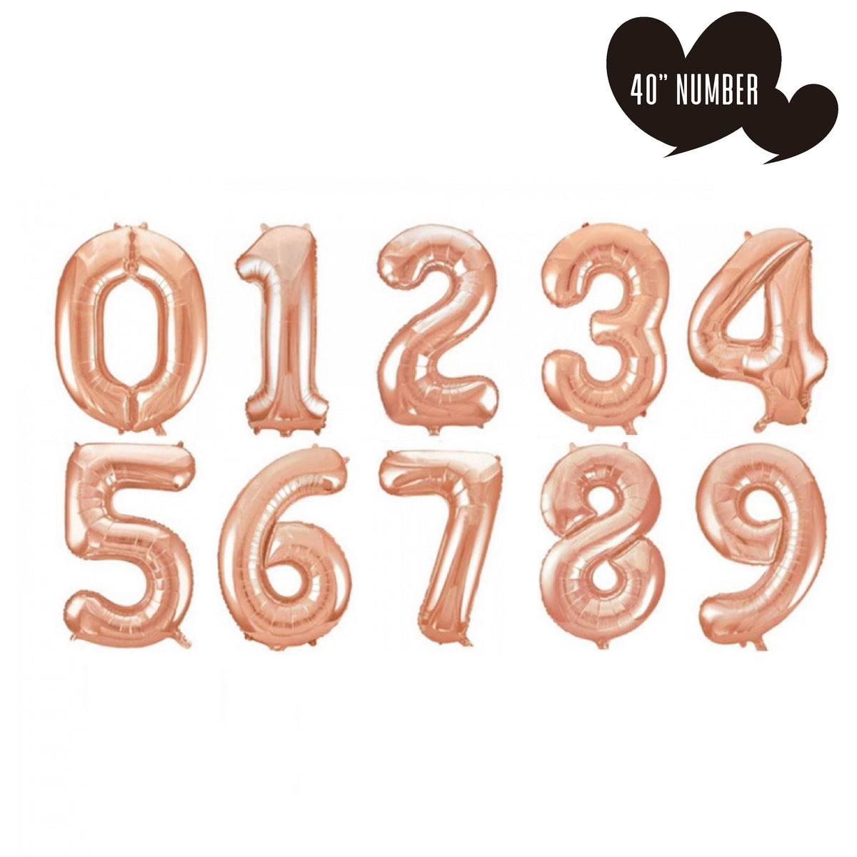 40inch RoseGold Number Balloons | Bloop Balloons Singapore