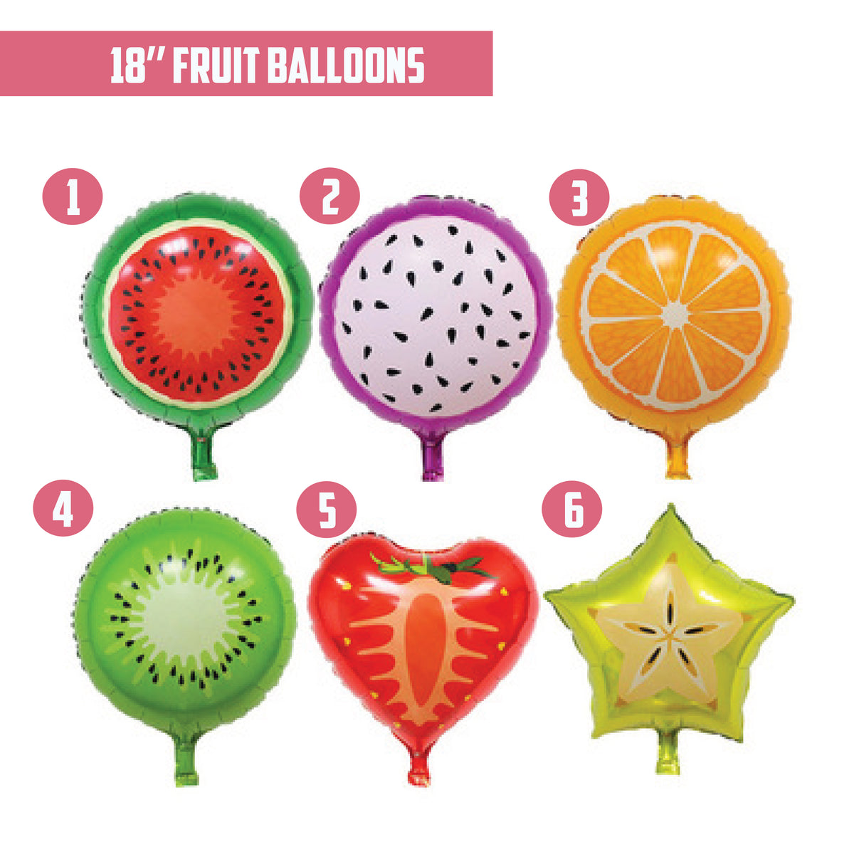 18inch Fruit Foil Balloon | Bloop Balloons Singapore