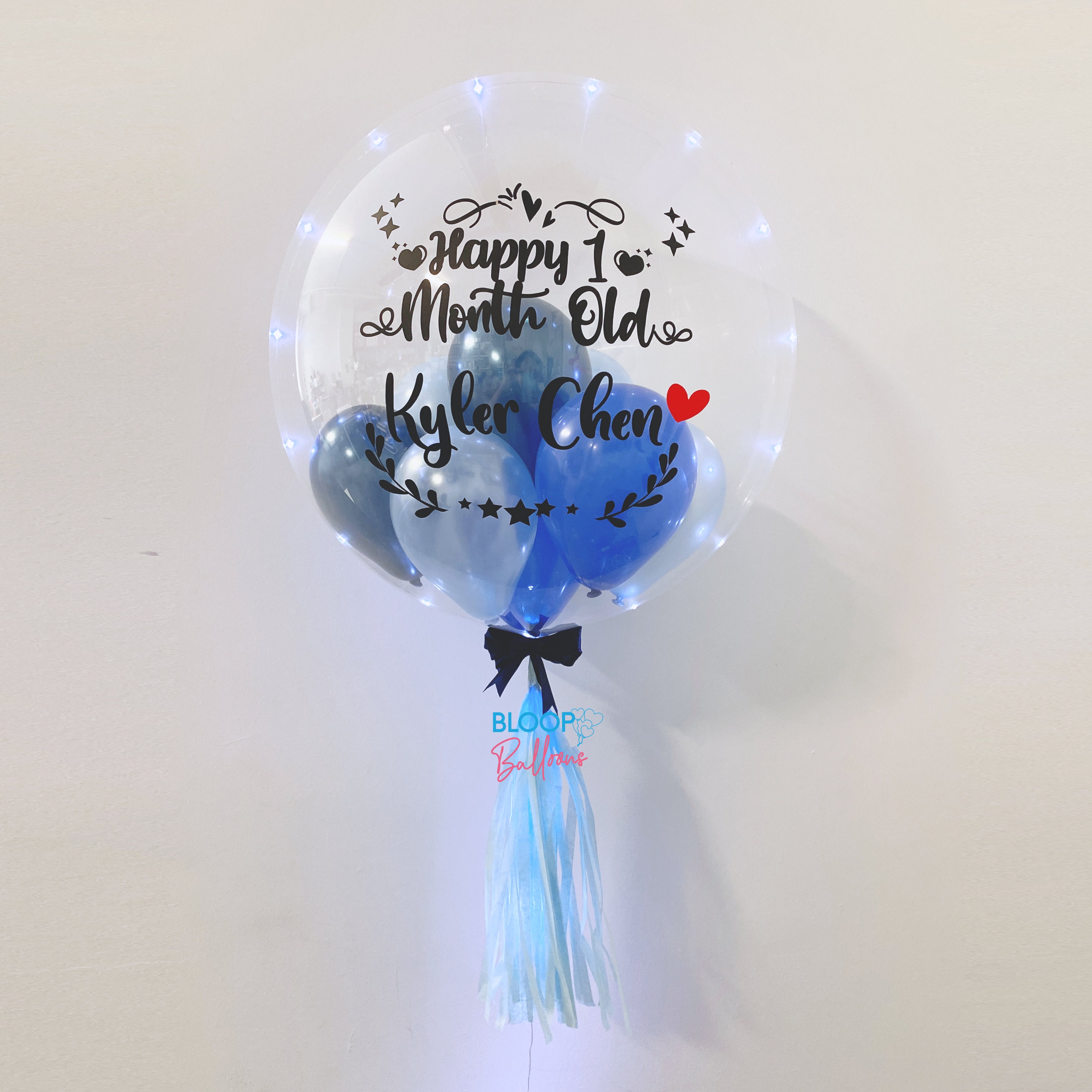 Blue Personalized Bubble Balloon - Bloop Balloons