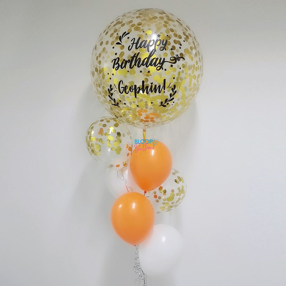 Birthday Confetti Balloon Decoration - 36'' Personalized Helium Balloon ...