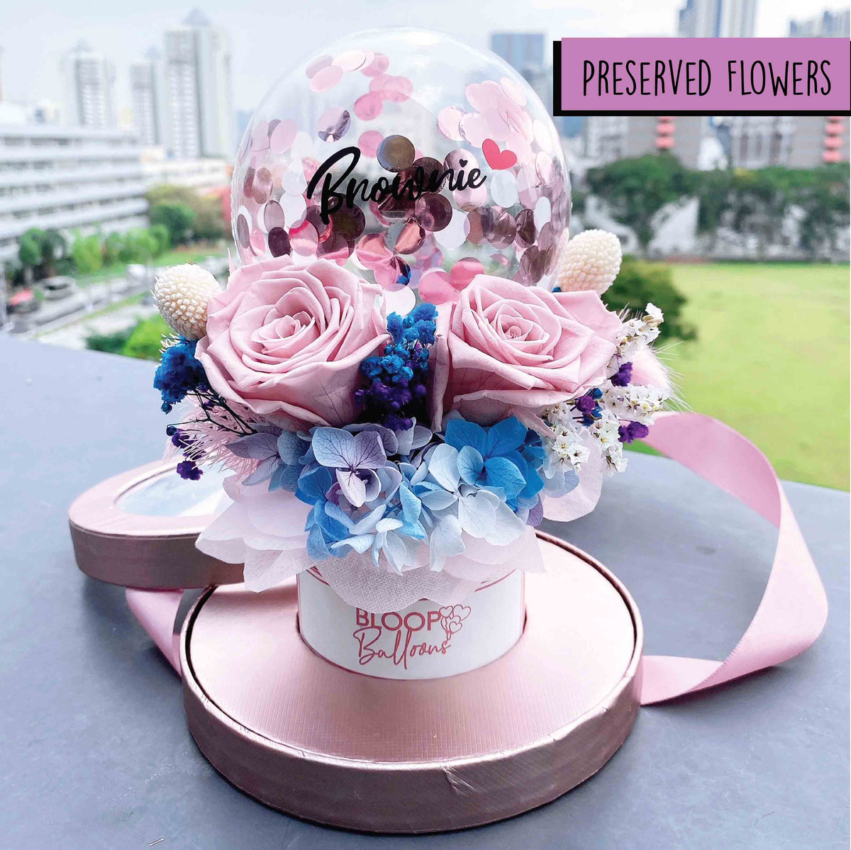 Personalized Preserved Bloom Box | Bloop Balloons